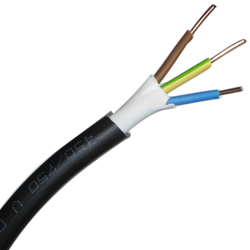 1.5mm or 2.5mm 3 Core Tuff Cable Outdoor Underground Pond Heavy Duty ...