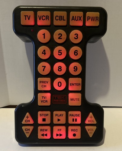 Tek Partner EXTRA LARGE Lighted Button Universal Remote BW-0561-RD | eBay