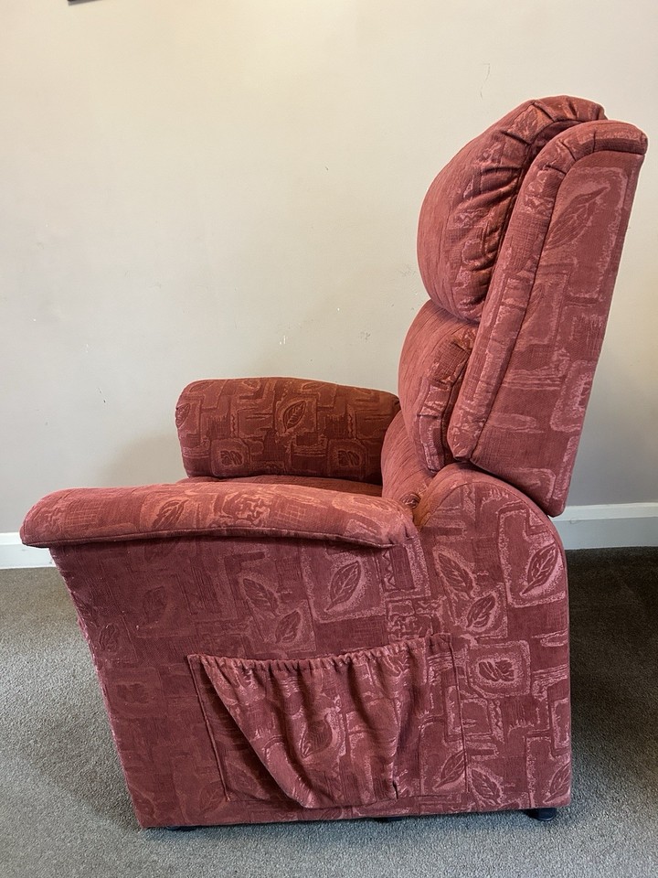Restwell Luxury Electric Riser Recliner Red Chenille Chair | eBay UK