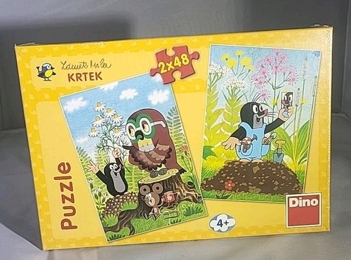 Zdeněk Miler- Dino Krtek (Little Mole) puzzle Set New Sealed 2x48 ...