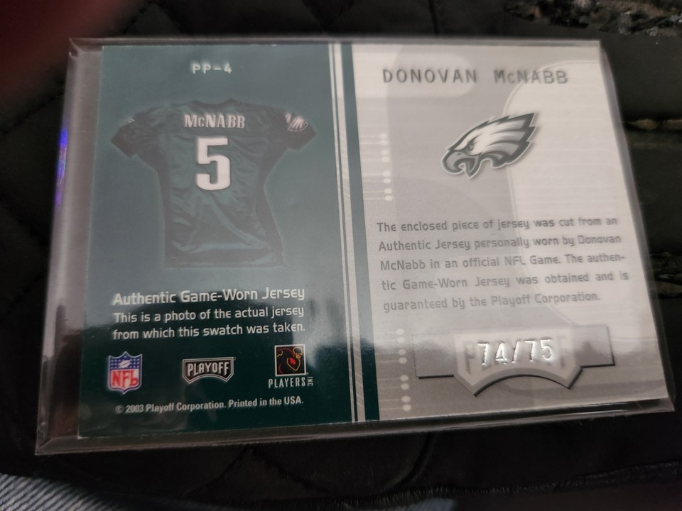 2003 Playoff Honors Patches pp4 Donovan McNabb Patch 74/75 Eagles 🏈🔥💰👀 ...