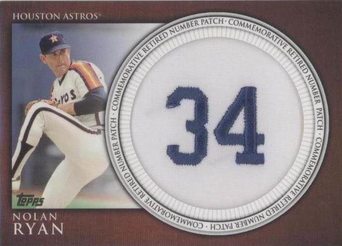 2012 Topps - Manufactured Retired Number Patch Nolan Ryan #RN-NR Astros ...