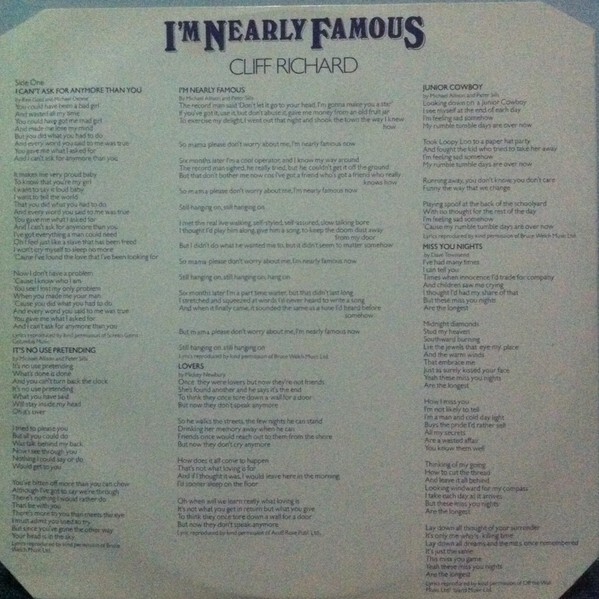 Cliff Richard - I'm Nearly Famous (LP, Album) | eBay