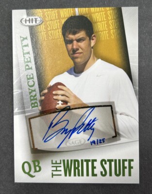 2015 Sage Hit The Write Stuff Autograph Bryce Petty /25 SP Baylor ...