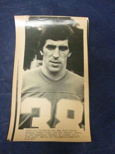 1977 Bob Tucker New York Giants traded NFL Vintage Wire Press Photo | eBay
