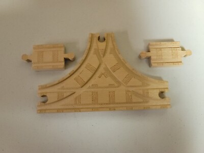 Thomas Wooden Railway Switch T Track 3 Way Switch w 2 track extensions ...