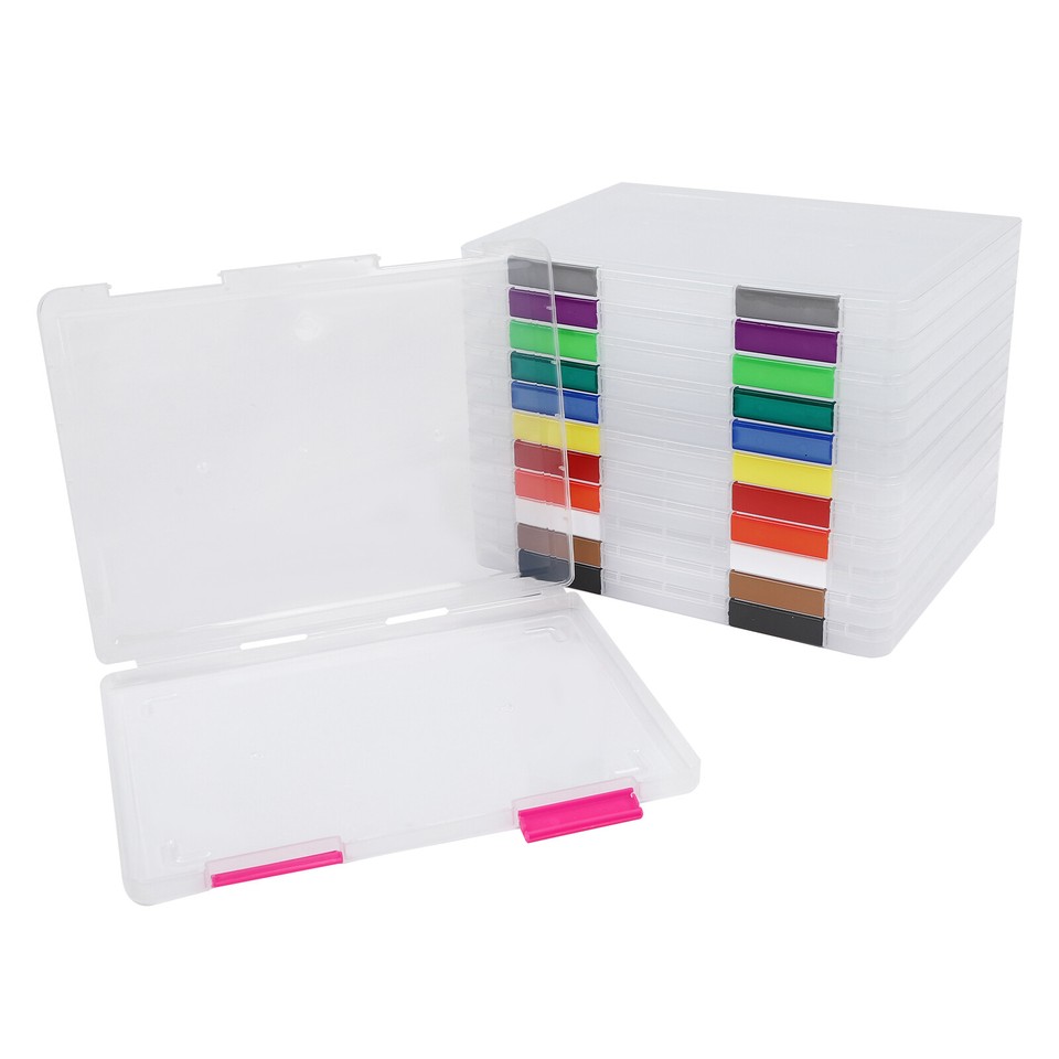 12Pcs Clear File Boxes Magazines Photos Holders Plastic Document ...