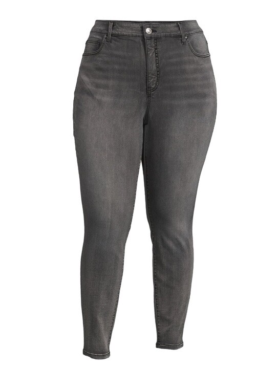 New Terra & Sky Women's Plus Size High Rise Skinny Jeans, Gray, 20W ...