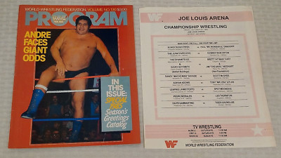 Vintage WWF Wrestling Program Arena Event Match Sheet 1985 Detroit 130 ...
