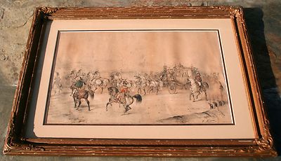 VICTOR ADAM (1801-1866) NAPOLEON'S ROYAL COACH ORIGINAL HAND COLORED ...