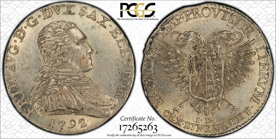GERMAN STATES-SAXONY 1792-IEC 2 GROSCHEN COIN, PCGS CERTIFIED ...