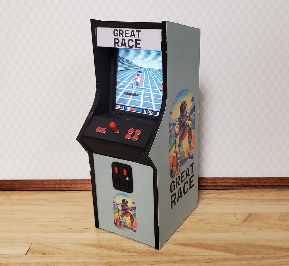 Miniature Arcade Machine DIY KIT Wood 5 1/4" Tall Includes Light ...