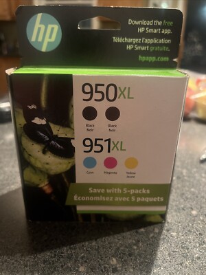 5-PACK HP GENUINE 950XL BLACK & 951XL COLOR INK (RETAIL BOX) OFFICEJET ...