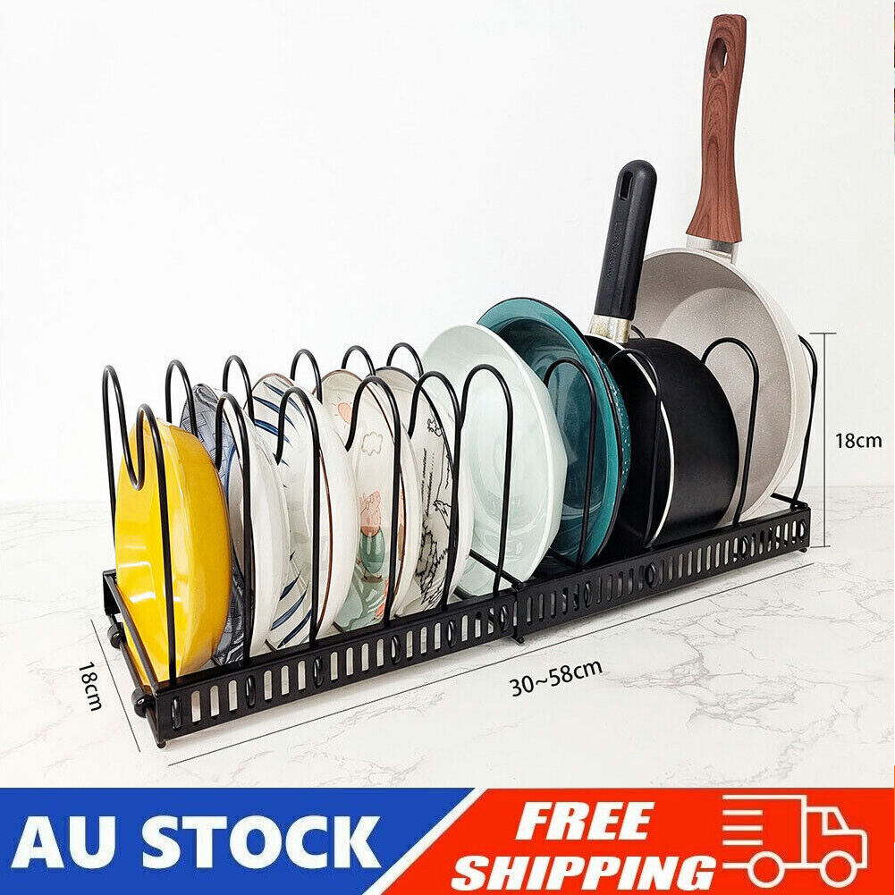 10Tier Kitchen Storage Rack Pot Lid Frying Pan Organizer Cookware ...