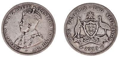 1 Silver Florin / Silver. George V - Jorge V. Melbourne, Australia ...