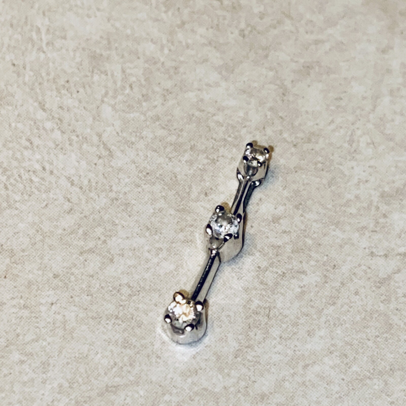 Diamond Hinge Pendant .80 Carat 3 Diamonds VF 14k Whi… - Gem