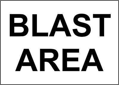 BLAST AREA | Laminated Vinyl Decal Sticker Label | eBay