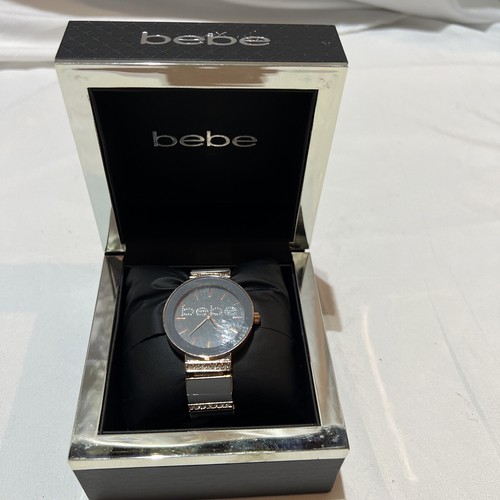 bebe enamel and rise gold watch. | eBay