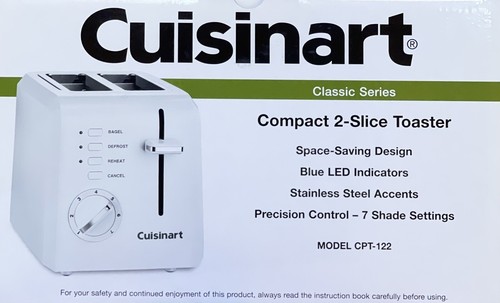 Cuisinart CPT122 Compact 2 Slice Toaster - White 86279046819 | eBay