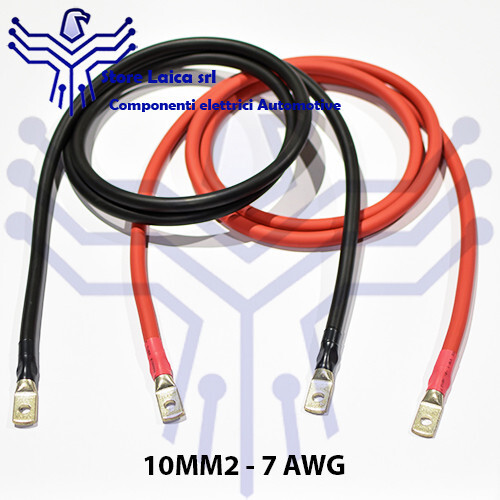 Pair Cable Battery Eyelets 2 Sides Wired Section 10-7 Awg Car Motorbike ...