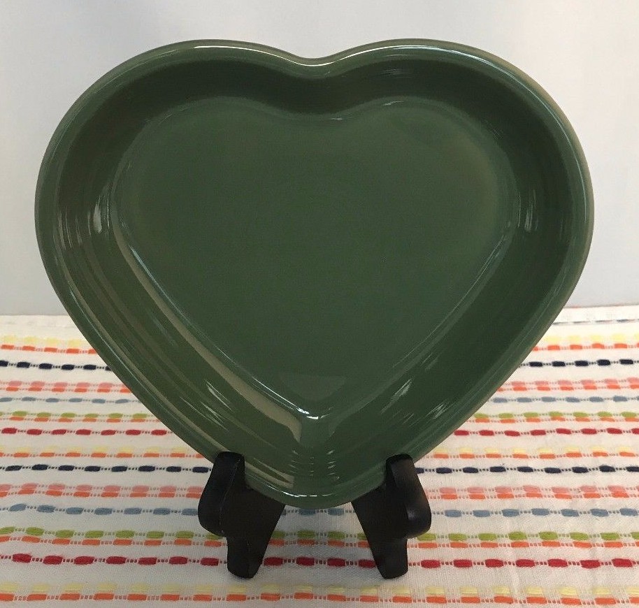 Fiestaware Sage Medium Heart Bowl Fiesta Retired Green Candy Dish | eBay