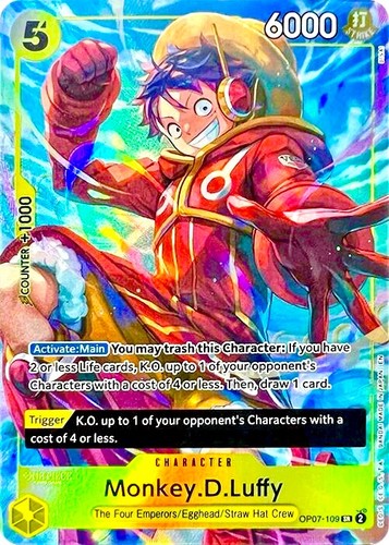 Monkey D. Luffy RARE PROMO EGGHEAD ALTERNATIVE ALT ART OP07-109 ONE ...