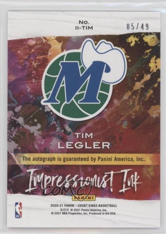 2020-21 Panini Court Kings Impressionist Ink Ruby /49 Tim Legler #II ...