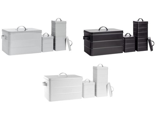 4pc Vintage Metal Kitchen Storage Canister Tin By Argon Tableware ...