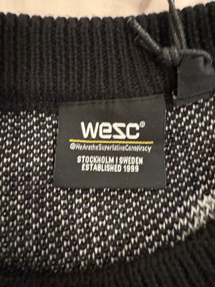 WESC Leon Daisy Knitted Black Sweater Men's XL Women's XXL New With ...