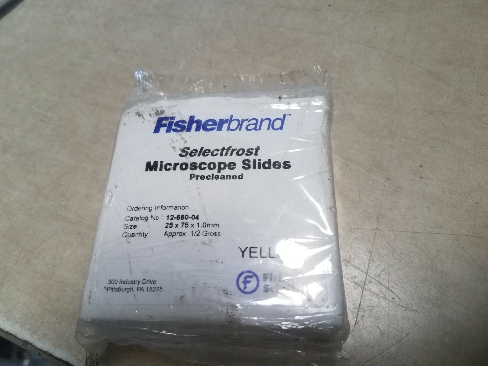 White microscope slides 25x75x1mm Fisher imports 12-550-04 yellow | eBay