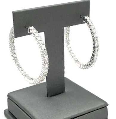 6.26 ct Diamond Hoop Earrings (Natural) | eBay