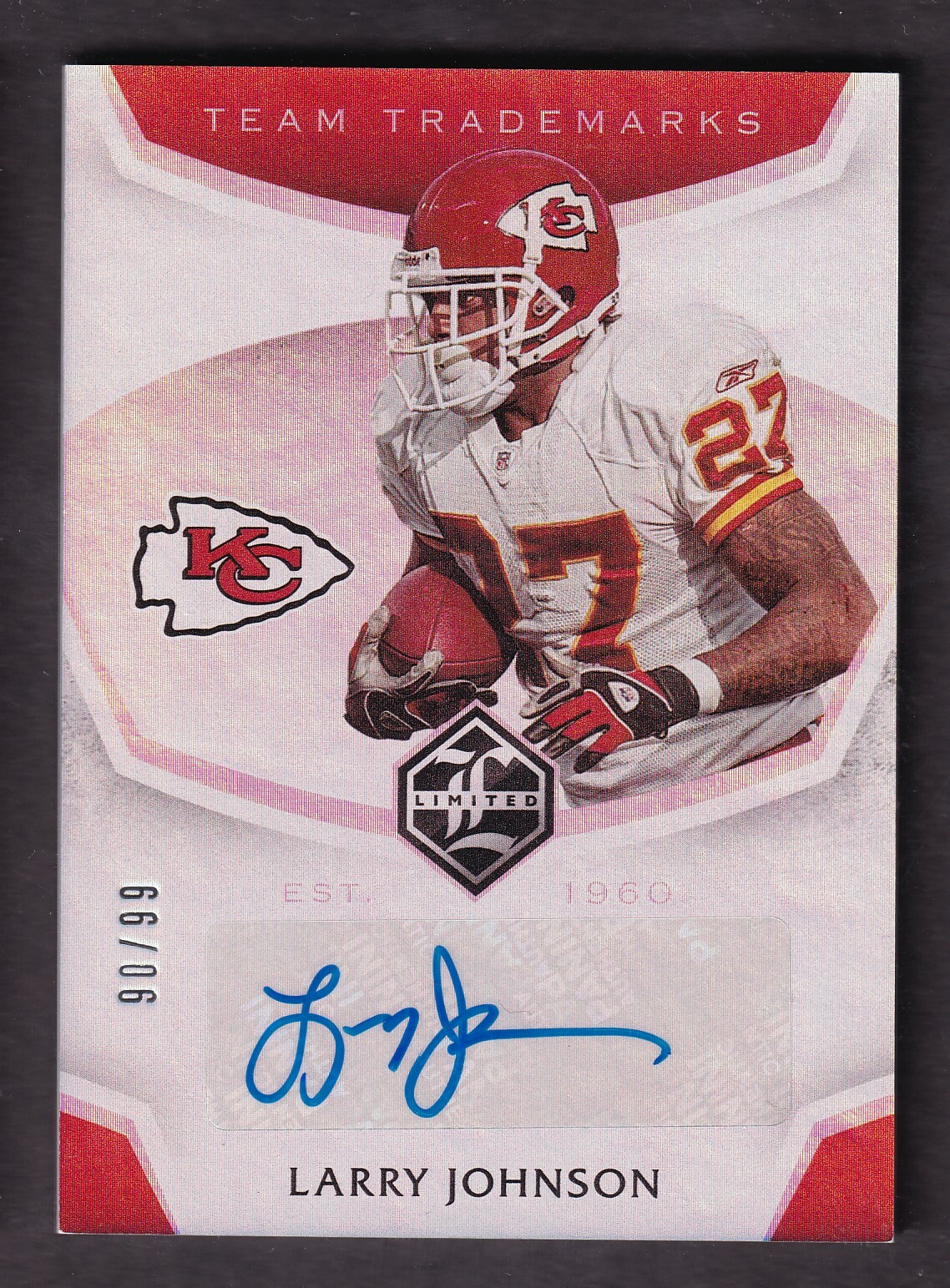 Larry Johnson 2019 Panini Limited Team Trademarks Autograph Chiefs /99 ...