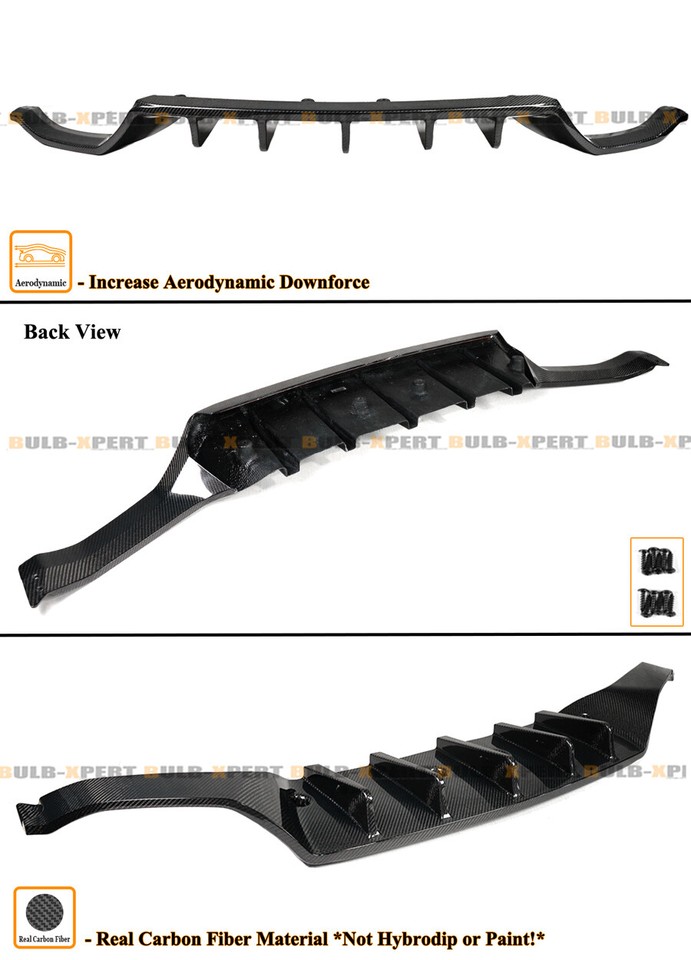 For 15-18 Lexus RC F RCF CTM Design Carbon Fiber Rear Diffuser W/ Side ...