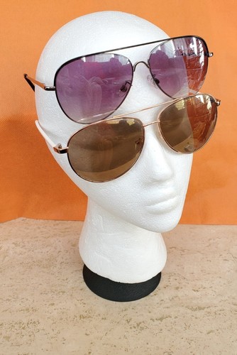 AVIATOR Men's Sunglasses (2) Pair Gold/White Rims Silver Designer Jones ...