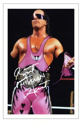 BRET THE HITMAN HART Signed Autograph PHOTO Fan Gift Print WWE ...