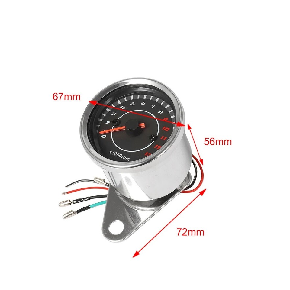 Universal Motorrad Tachometer Led Display Meter Gauge Dc 12V Tachometer ...