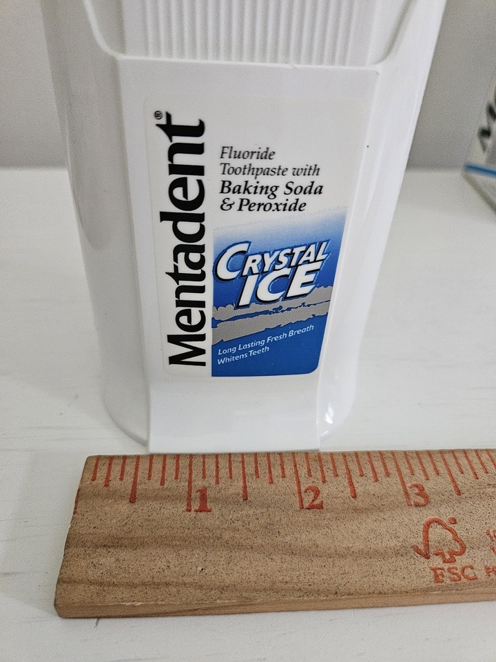 MENTADENT Baking Soda Peroxide Toothpaste Crystal Ice 3.5 oz New Open ...