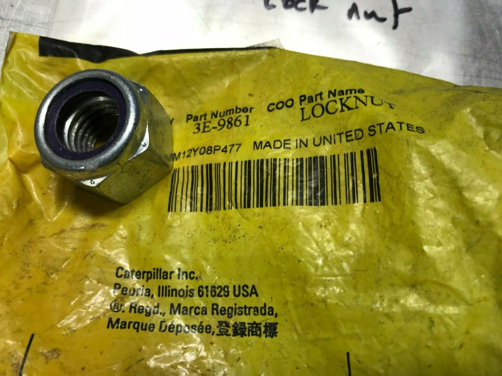 3E9861 GENUINE CAT LOCK NUT QTY of 1 Nut CATERPILLAR 3E-9861 | eBay