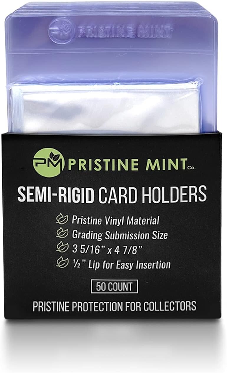 New, Pristine mint semi rigid card holders 50 count - 3 5/16” x 4 7/8 ...