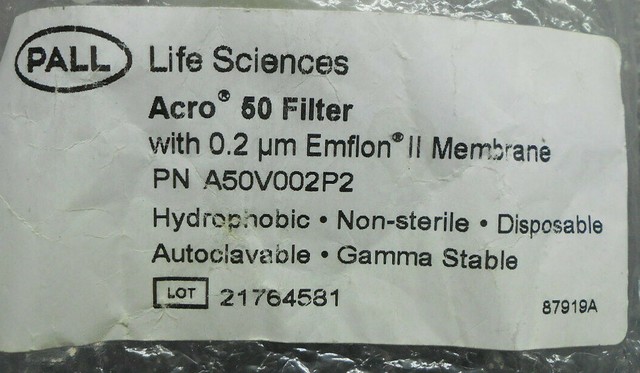 1 Pall A50V002P2 ACRO 50 Vent Filter Make OFFER for sale online | eBay