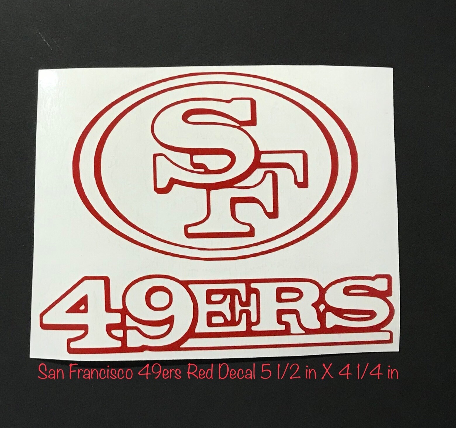 NFL SAN FRANCISCO 49ERS Red car decal 4 1/4 in x 5 1/2 in die cut ...