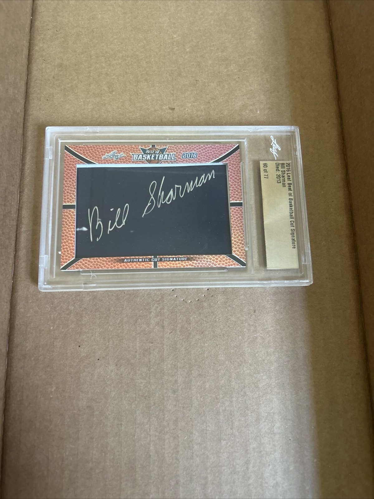 Bill Sharman Leaf Best of Basketball 2016 Cut Signature Autograph Auto ...