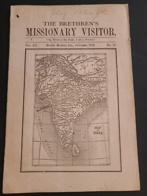The Missionary Visitor Magazine Church of the Brethren Oct 1896 Mount ...