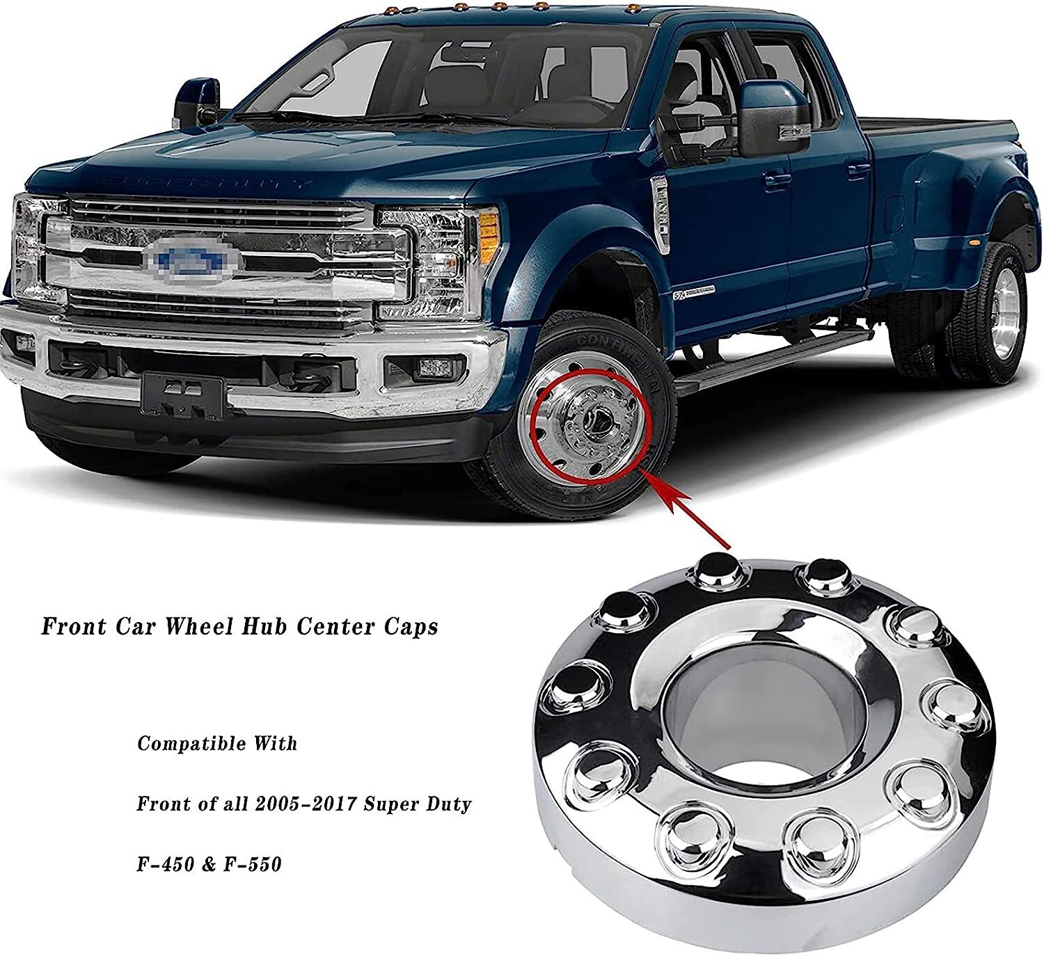 10-Lug Front Car Wheel Hub Center Cap For Ford F450 F550 2005-2016 ...