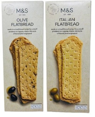 Marks & Spencer Snacks Flatbread Olive & Italian Crackers | M&S Food | eBay