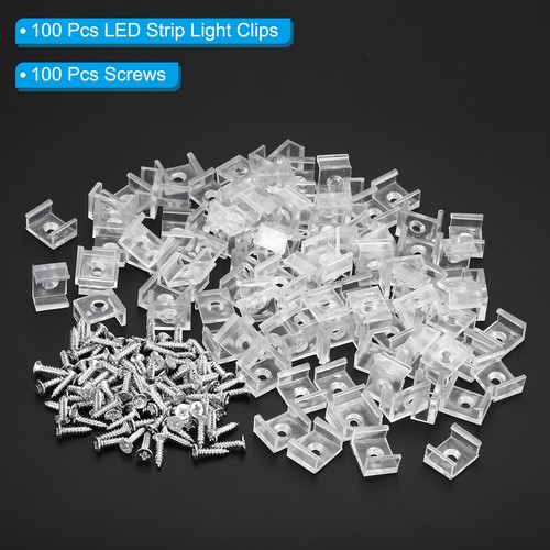 100pcs LED Strip Light Clips Mounting Bracket Fixing Clamp for 12mm ...