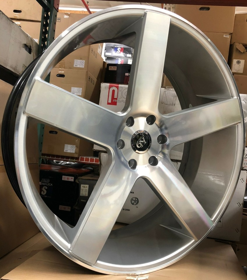 26" K9 Baller Silver Machine Wheels Tires | Tahoe Sierra Escalade QX56 ...