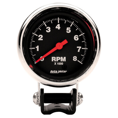 AutoMeter 2893 Traditional Chrome Mini Tachometer Gauge 2-5/8" 8000RPM ...