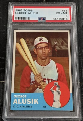 1963 Topps George Alusik PSA 6 EX-MT #51 CENTERED Original Vintage ...