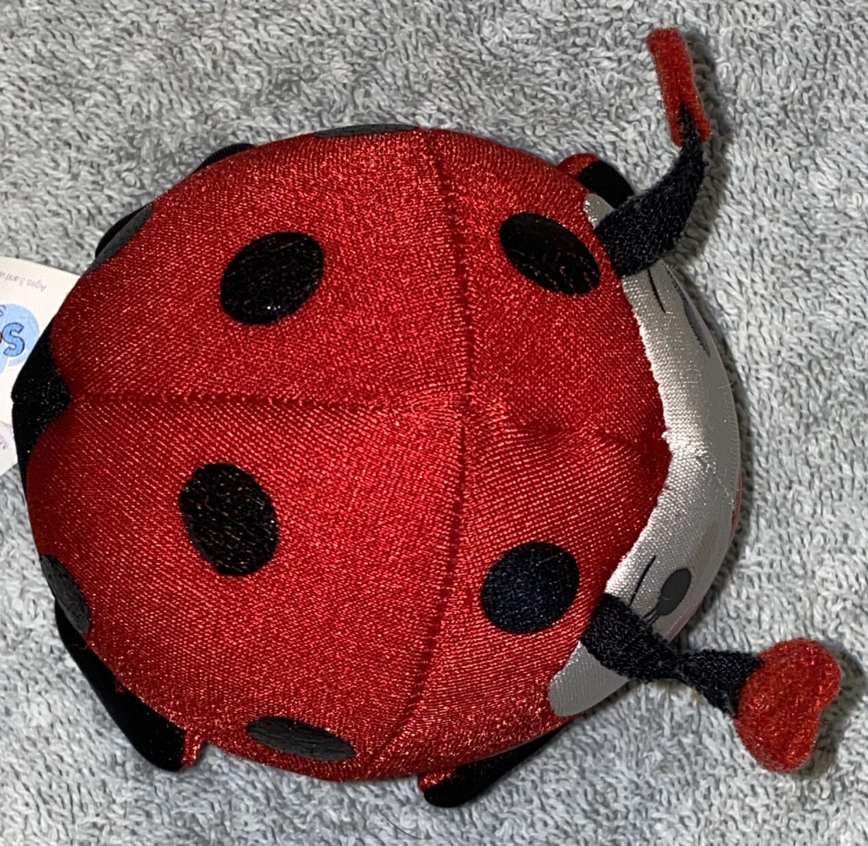 Squeezimals 2004 mini Moshi 4" plush red microbead ladybug nylon ...